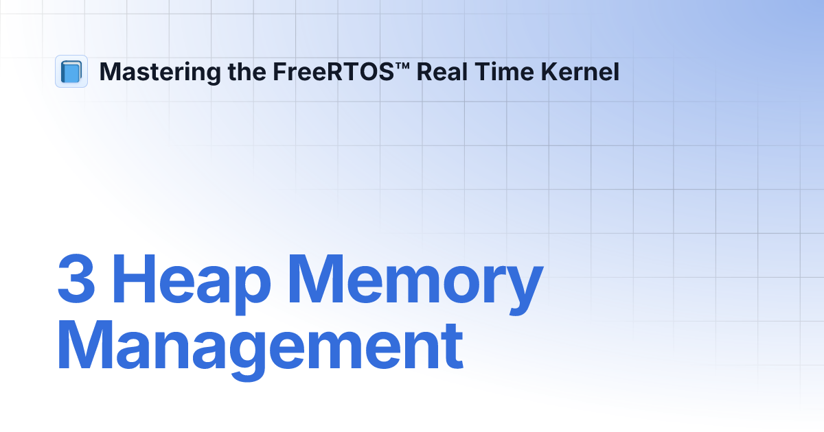 3 Heap Memory Management Mastering The Freertos™ Real Time Kernel